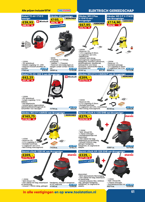 Einhell TC-VC 1820 S nat-/droogzuiger 20L - Toolstation
